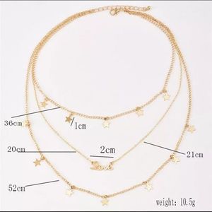 Jewelry | Golden Multilayered Star Love Necklace | Poshmark